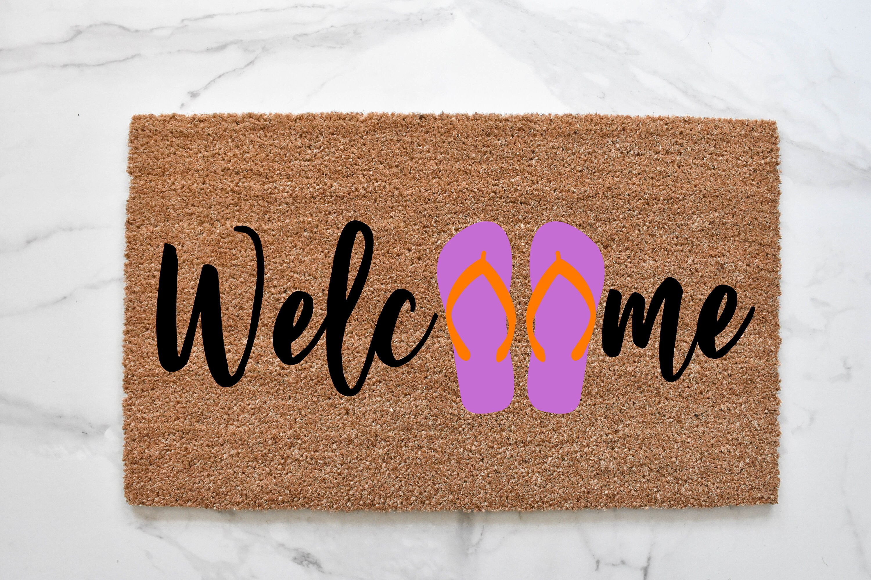 Flip Flop Welcome Doormat Summer Doormat Flip Flop Doormat | Etsy