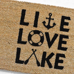 Live Love Lake Doormat, Lake Doormat, Lake House Decor, Cabin Doormat ...