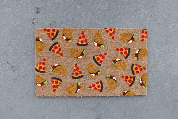 Pizza and Taco Doormat Cute Doormat Funny Doormat Welcome | Etsy