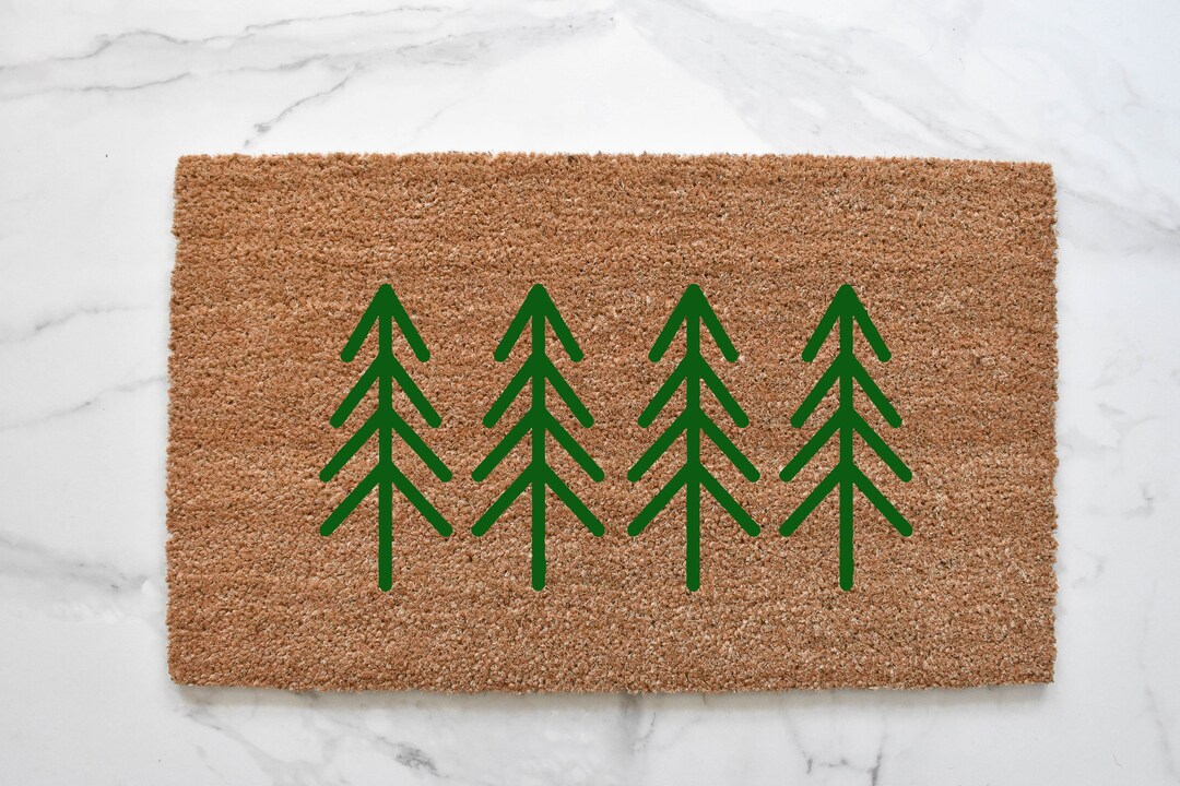 Pine Tree Doormat Cute Doormat Christmas Doormat Outdoor - Etsy