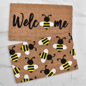 Bee Welcome Doormat, Bumble Bee Doormat, Cute Doormat, Welcome Mat ...