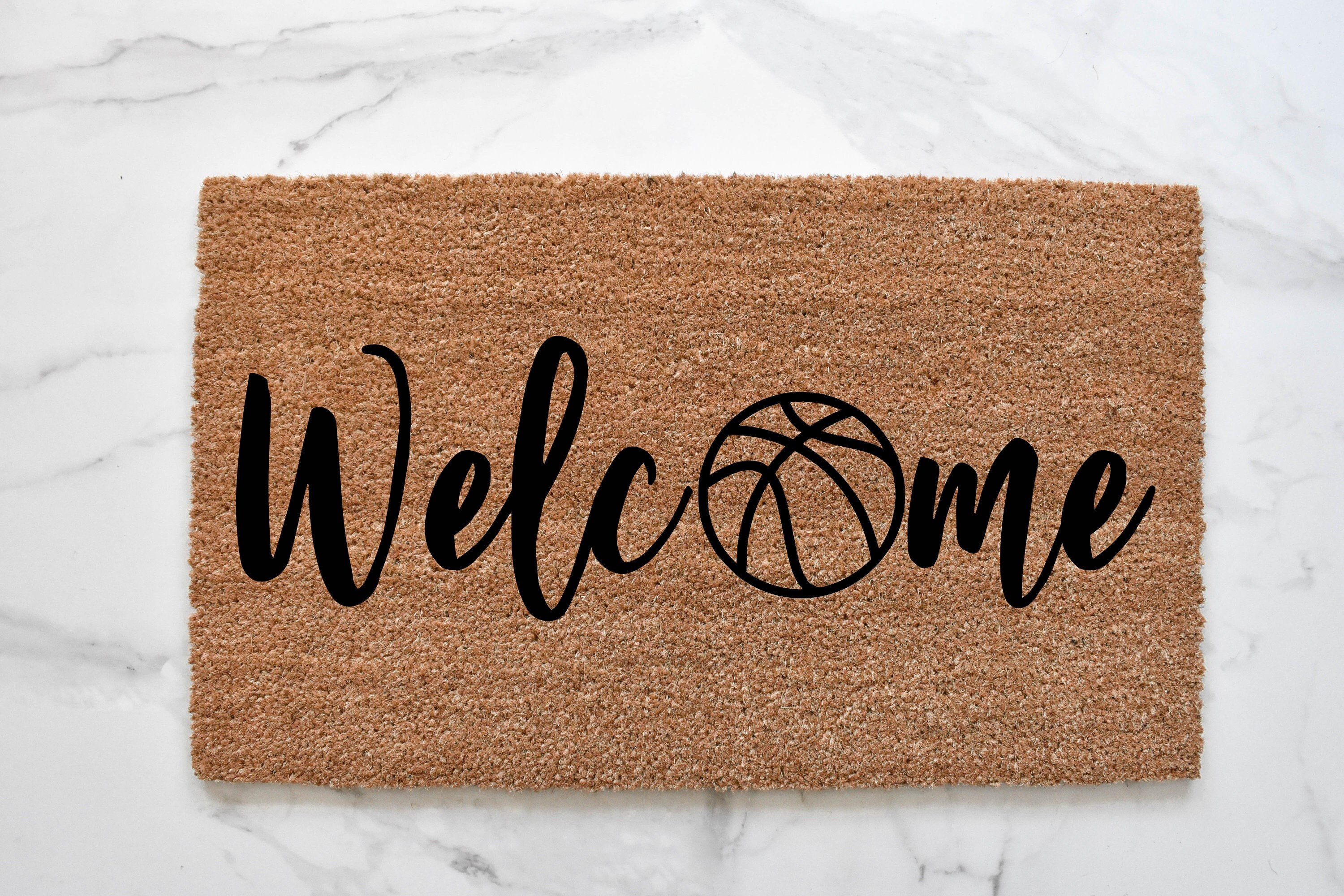 Basketball Doormat Welcome Doormat Welcome Mat Basketball | Etsy