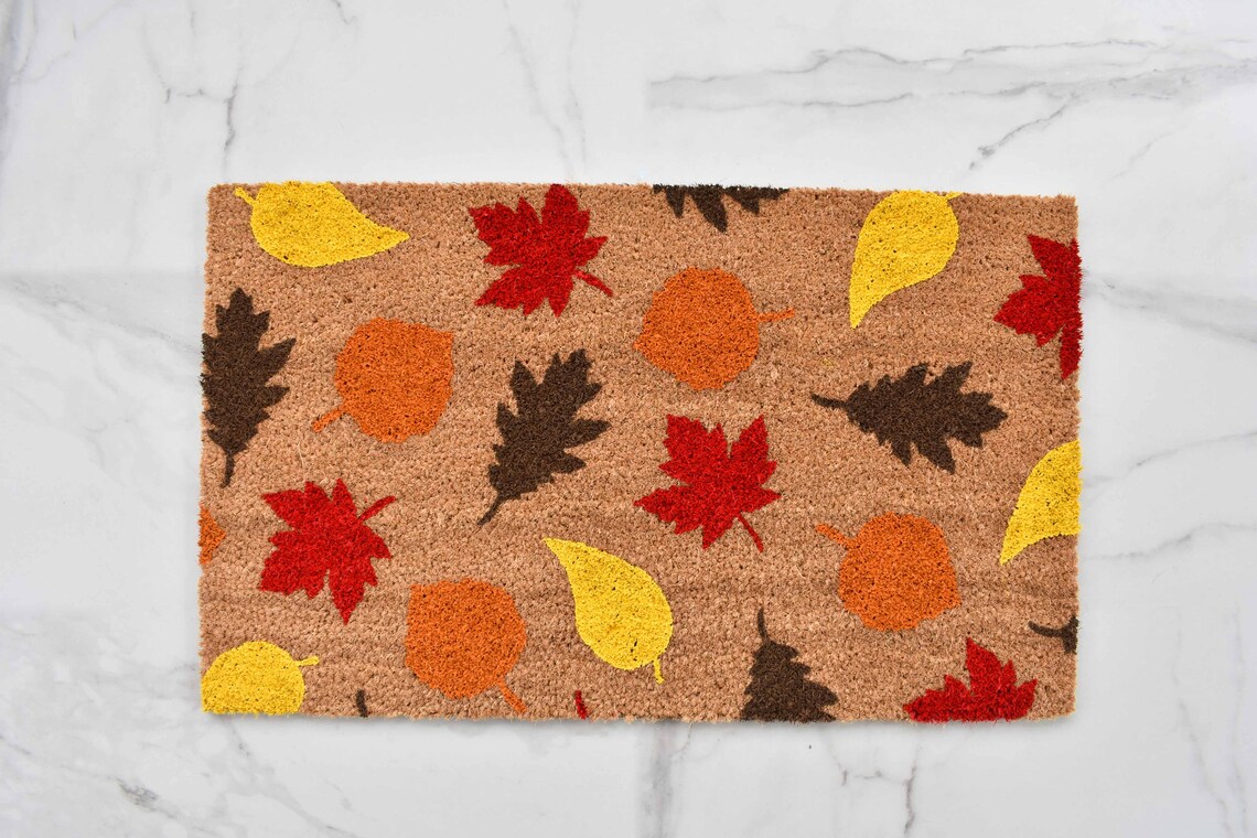 Fall Leaves Doormat Fall Doormat Fall Decor Fall Porch | Etsy
