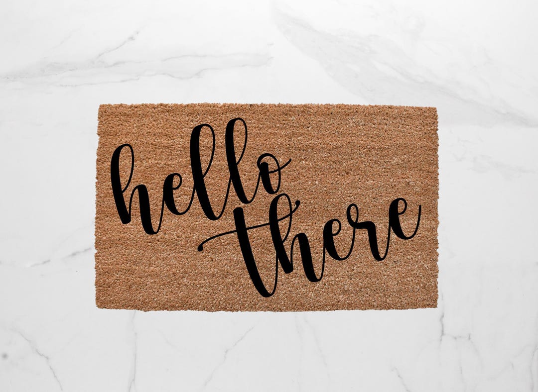 Hello There Doormat, Welcome Mat, Hello Doormat, Outdoor Rug, Front ...