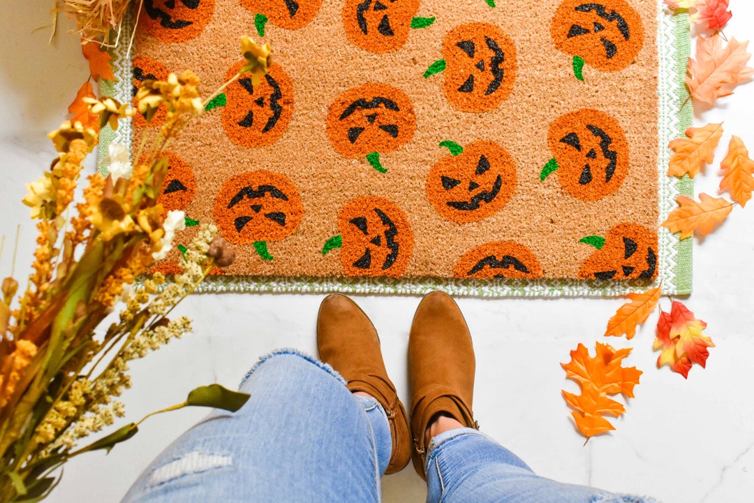 Jack-o-lantern Doormat Halloween Doormat Welcome Mat - Etsy