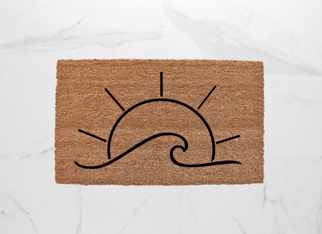 Wave and Sun Doormat, Summer Doormat, Lake House Doormat, Welcome Mat ...