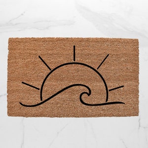 Wave and Sun Doormat, Summer Doormat, Lake House Doormat, Welcome Mat ...