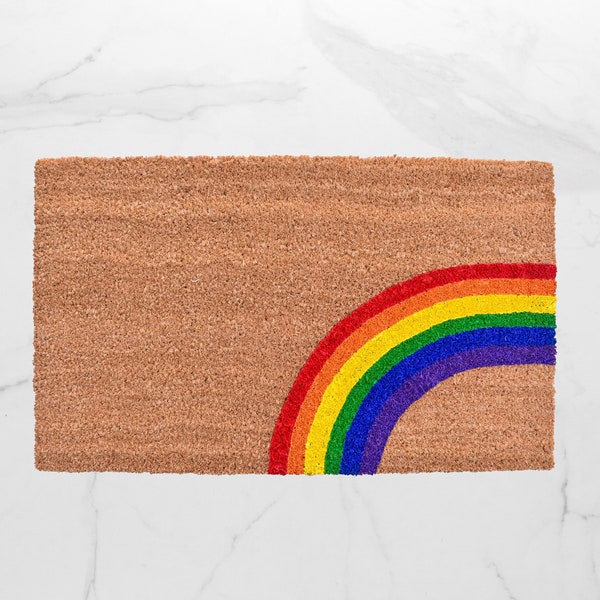 Rainbow Doormat - Etsy