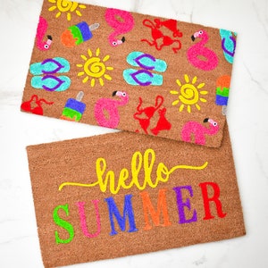 Hello Summer Doormat, Summer Porch Decor, Cute Doormat, Summer Decor ...