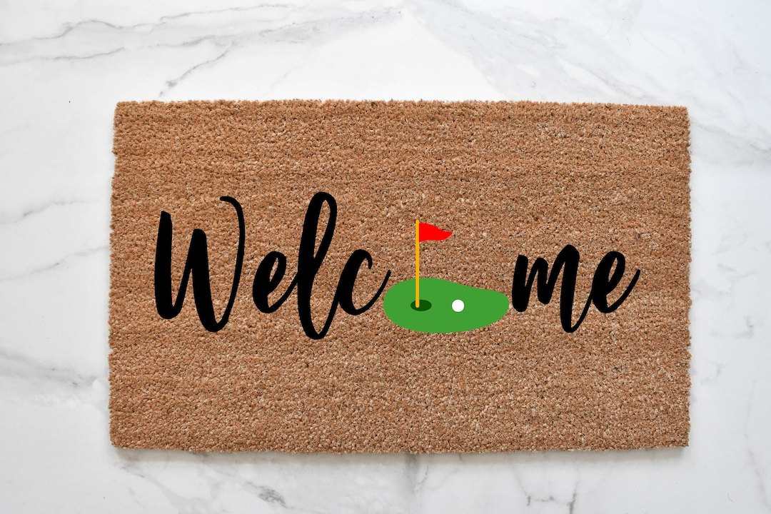 Golf Doormat, Golf Decor, Welcome Mat, Golfer Gift, Outdoor Rug, Front ...