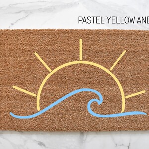 Wave and Sun Doormat, Summer Doormat, Lake House Doormat, Welcome Mat ...