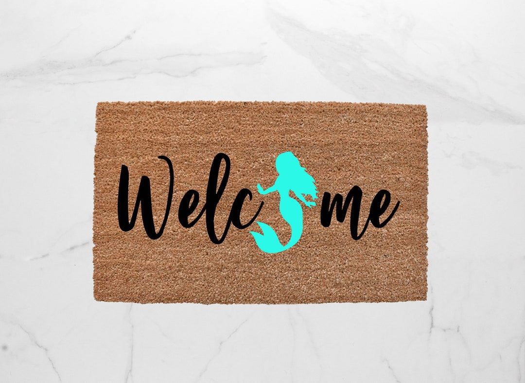 Mermaid Doormat, Beach House Decor, Welcome Mat, Mermaid Decor, Outdoor ...