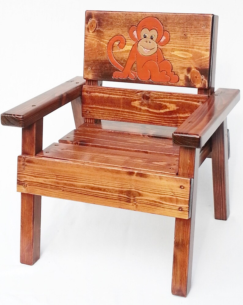 Kids Outdoor Monkey Chair With Arms Jungle Animal Art Gift - Etsy