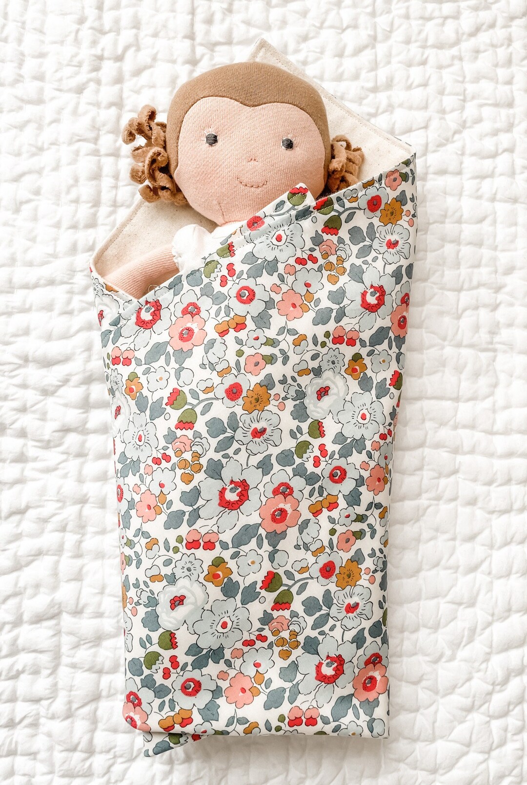 Liberty Blue Floral Doll Blanket - Etsy
