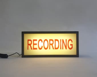 Music Studio Recording Light up Sign Handcrafted Wooden Light | Etsy ...
