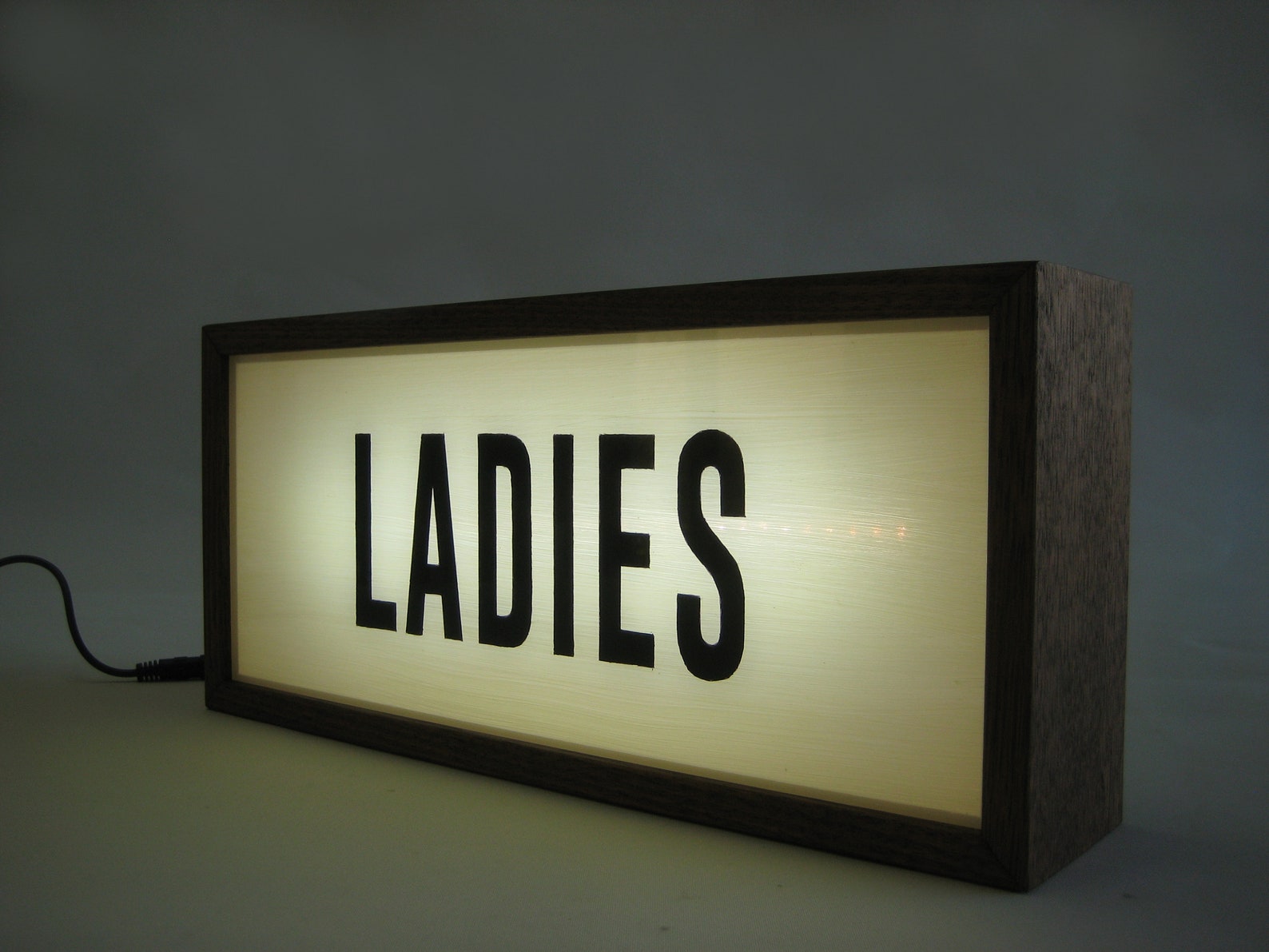 Ladies Handcrafted Wooden Light Box Sign, Restaurant Restroom Sign With ...