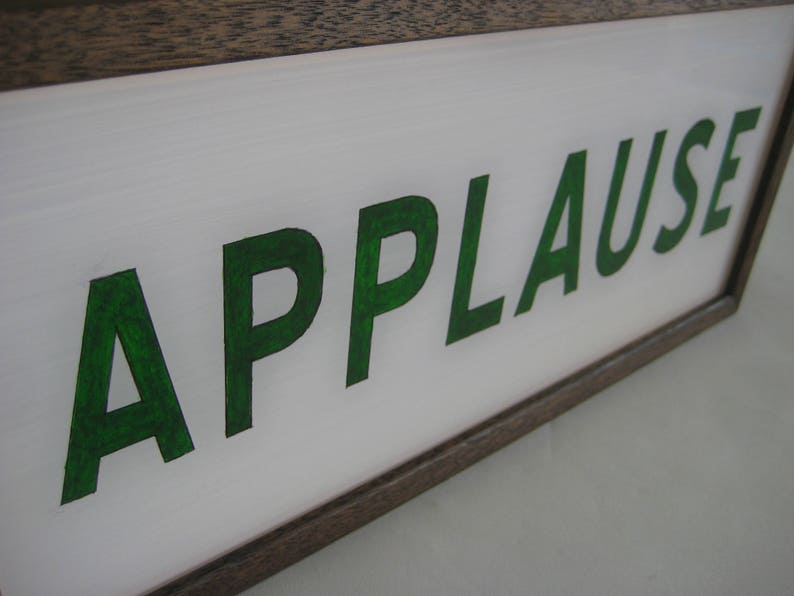APPLAUSE Lightbox Sign Green Typeface Vintage Wooden Lighted | Etsy