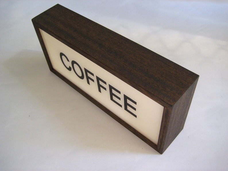 Lighted Coffee Sign Handcrafted Wooden Light Box Sign for - Etsy