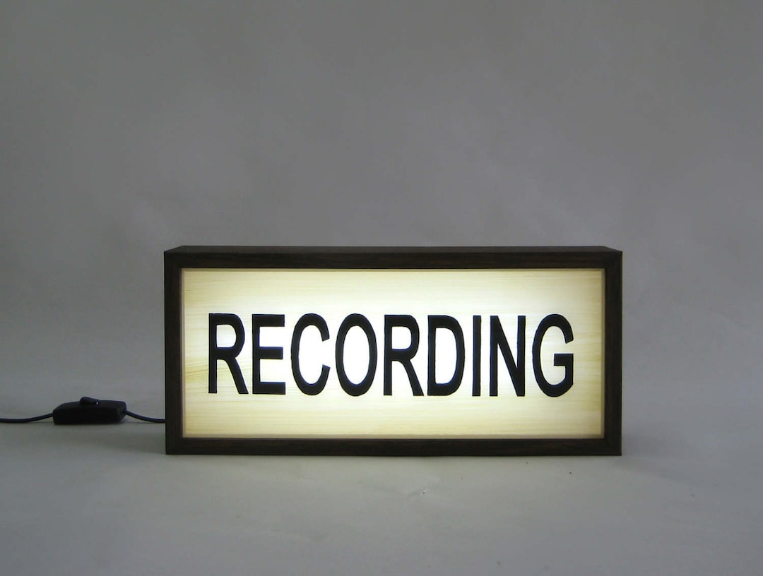Music Studio Recording Light up Sign, Handcrafted Wooden Light Box Sign ...