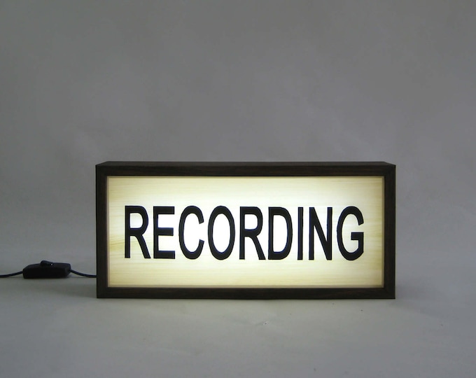 Music Studio Recording Light up Sign, Handcrafted Wooden Light Box Sign ...