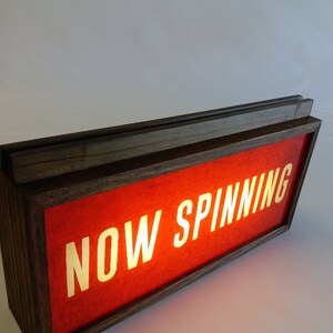 Now Spinning Record Stand With Lightbox Sign in Red, Handmade Vinyl ...