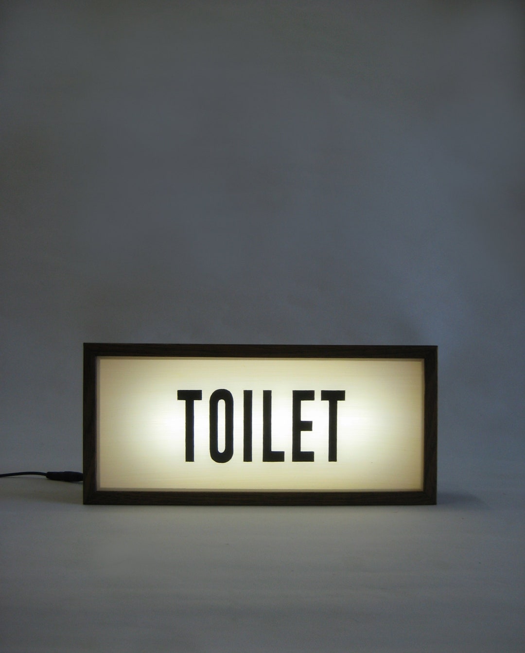 Toilet Light Box Sign, Retro Lighted Bathroom Signs, Handcrafted Wooden ...