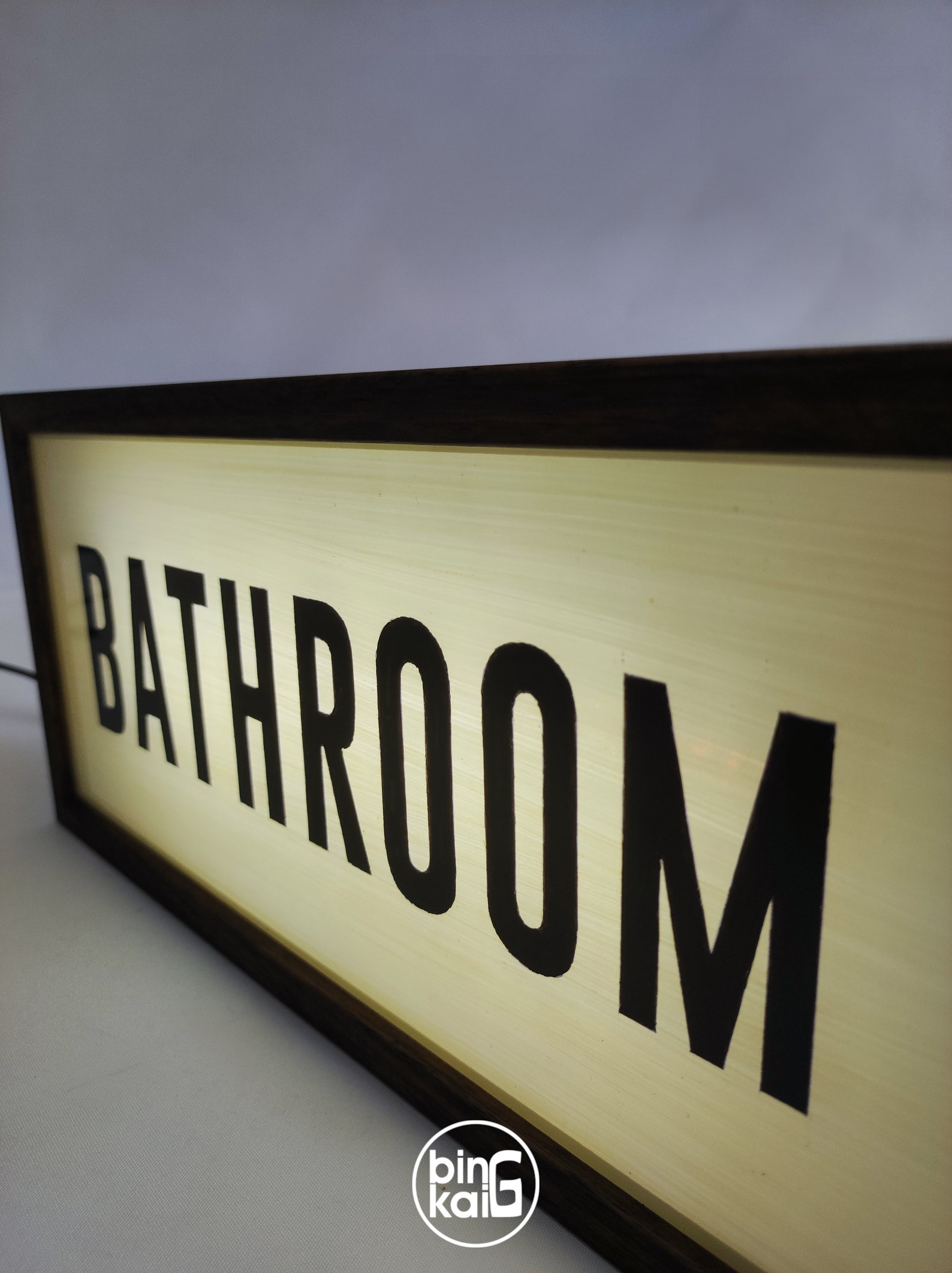Bathroom Lightbox Sign, Retro Lighted Restroom Signs, Handcrafted ...