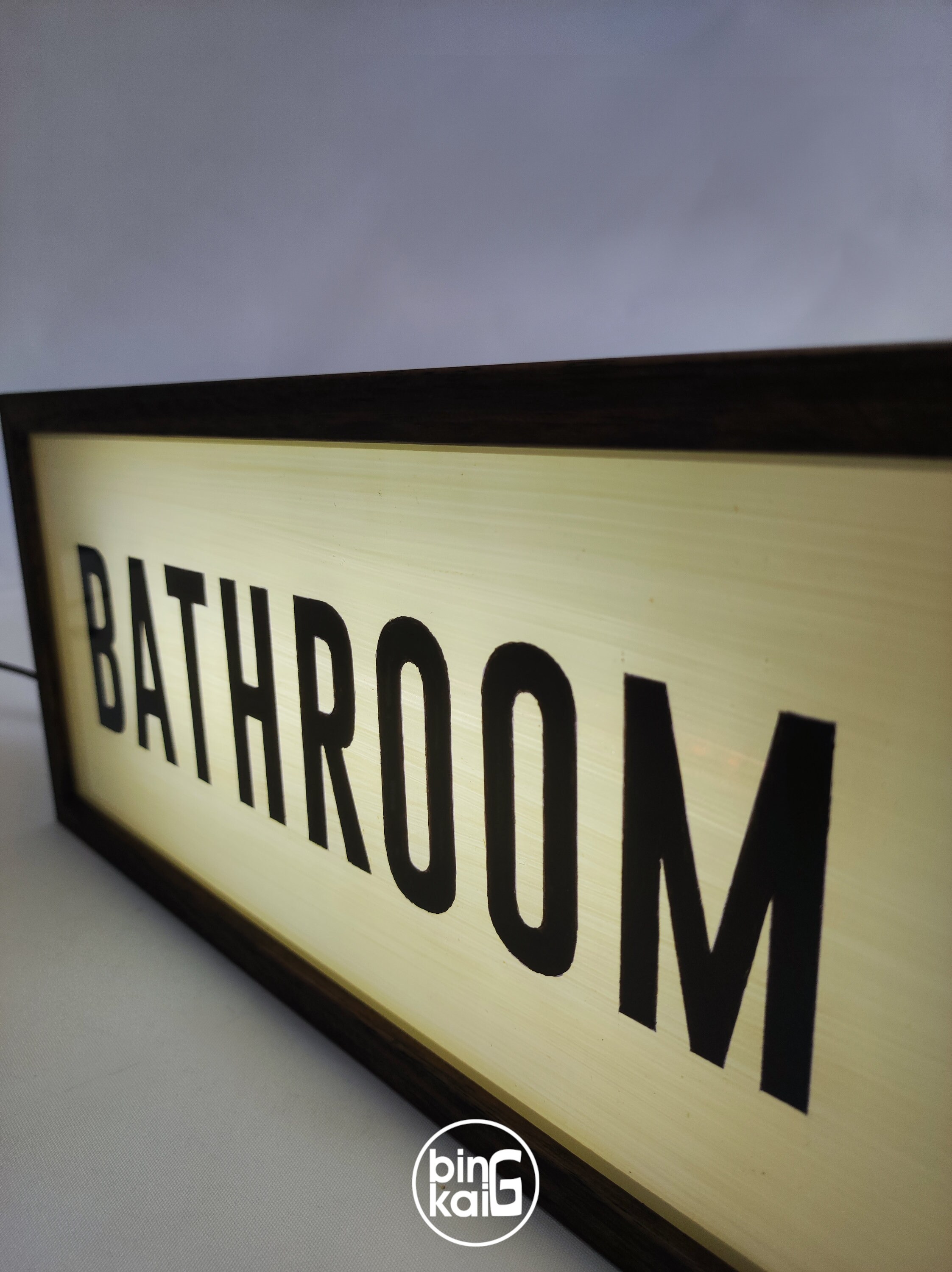 Bathroom Lightbox Sign, Retro Lighted Restroom Signs, Handcrafted ...