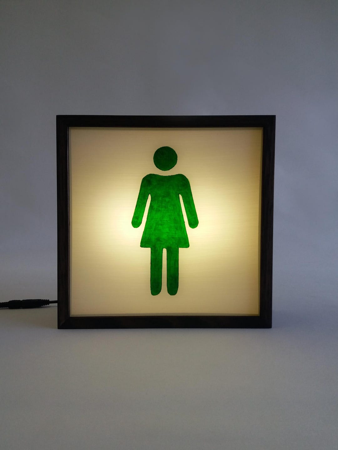 Men's Restroom Sign, Handcrafted Square Wooden Frame, Hand-painted ...