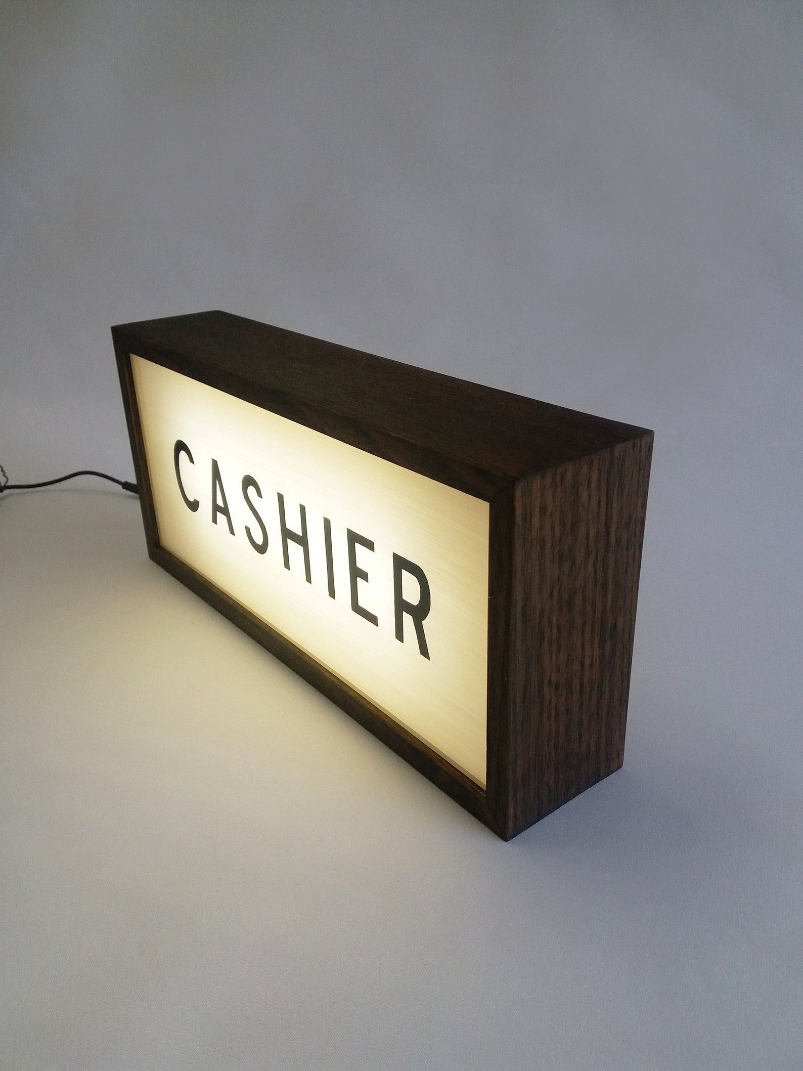 Lightbox Sign CASHIER, Retro Style Illuminated Business Signs ...