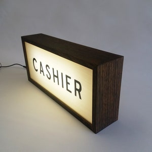 Lightbox Sign CASHIER, Retro Style Illuminated Business Signs ...