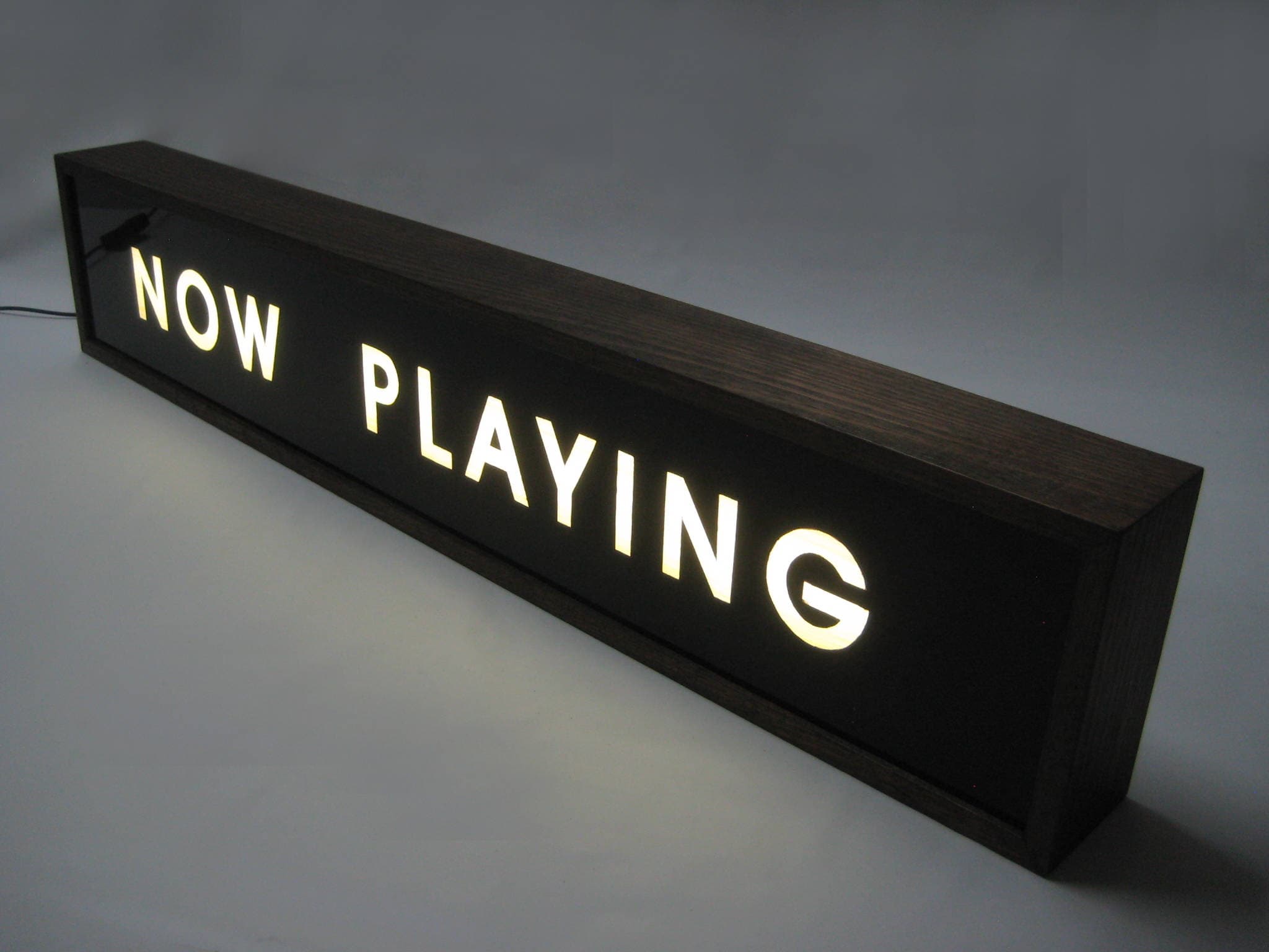 NOW PLAYING Wooden Light Box Sign Handcrafted Wooden Lighted - Etsy UK