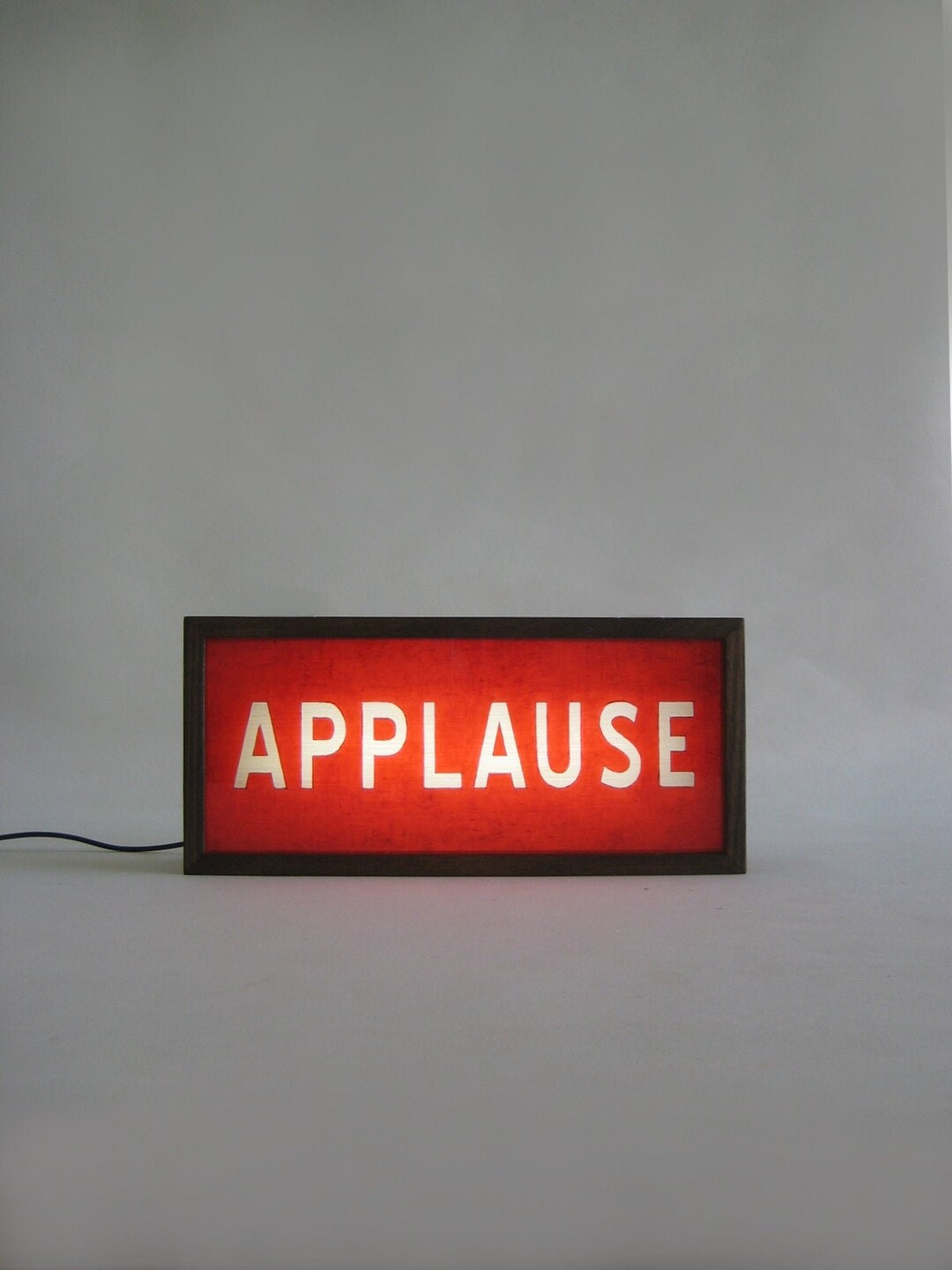 Red APPLAUSE Sign in Wooden Lightbox, Retro Wooden Lighted Hand Painted ...