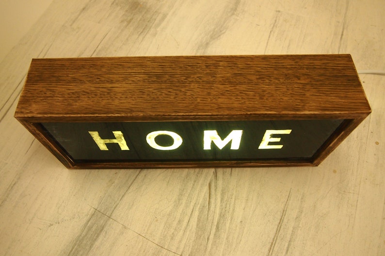 Lighted Home Sign Handcrafted Wooden Light Box Hand Painted | Etsy