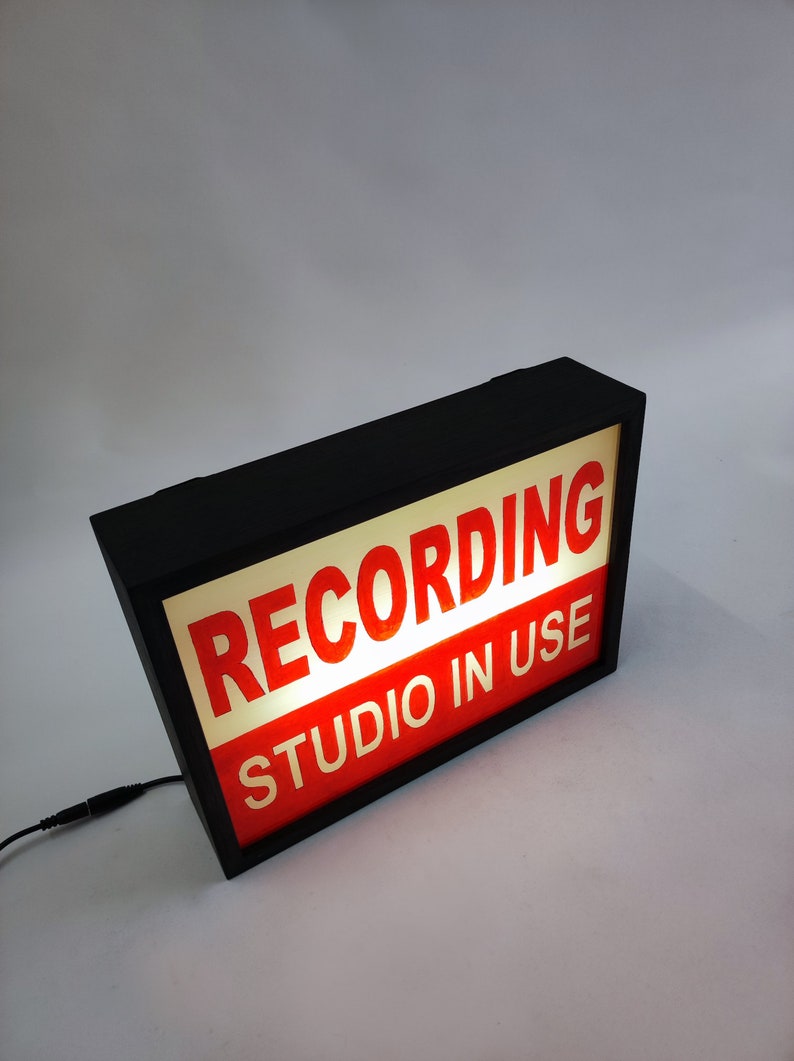 Recording Studio in Use Lightbox Sign, Retro Style Music Studio Signage ...