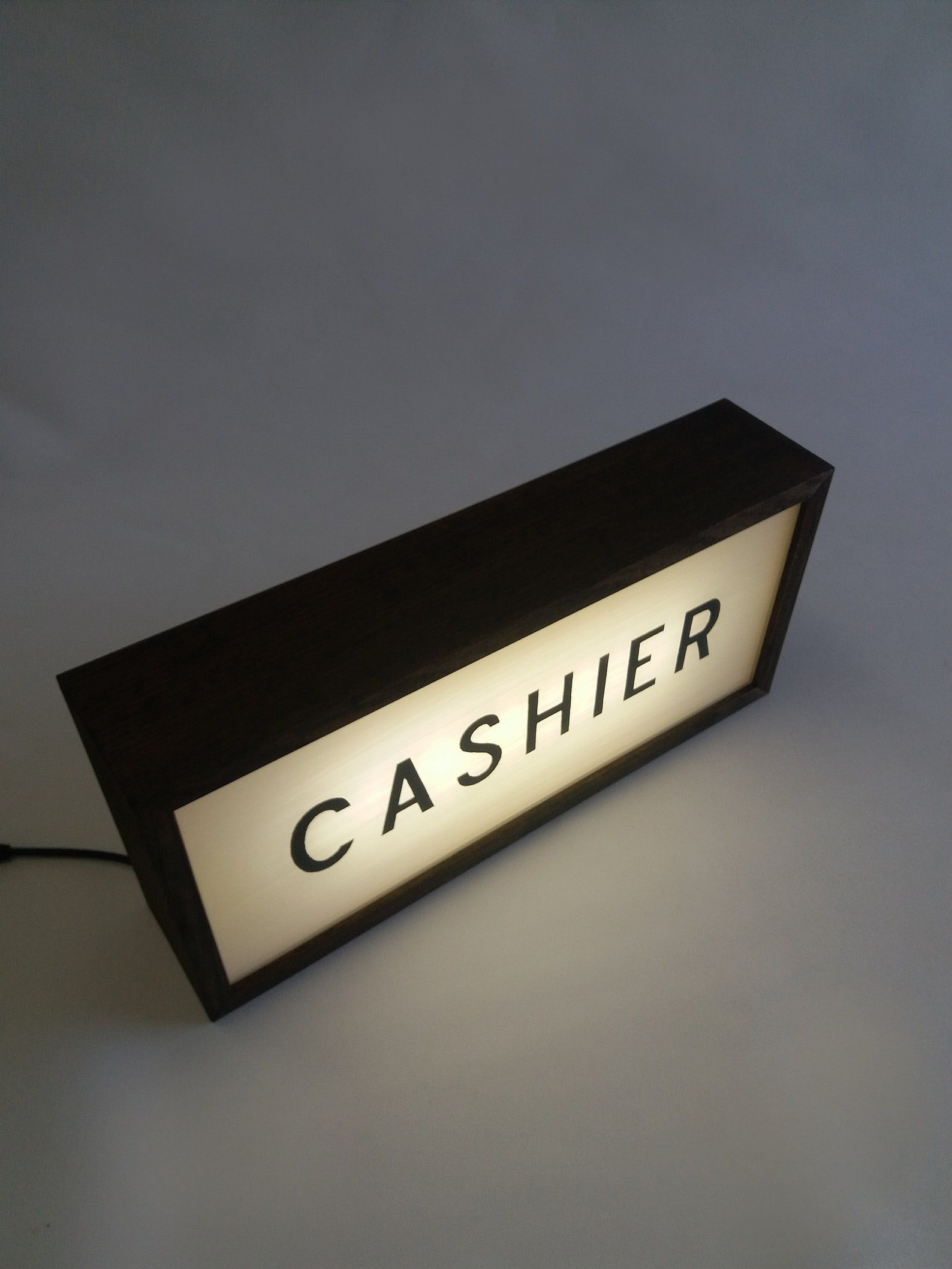 Lightbox Sign CASHIER, Retro Style Illuminated Business Signs ...