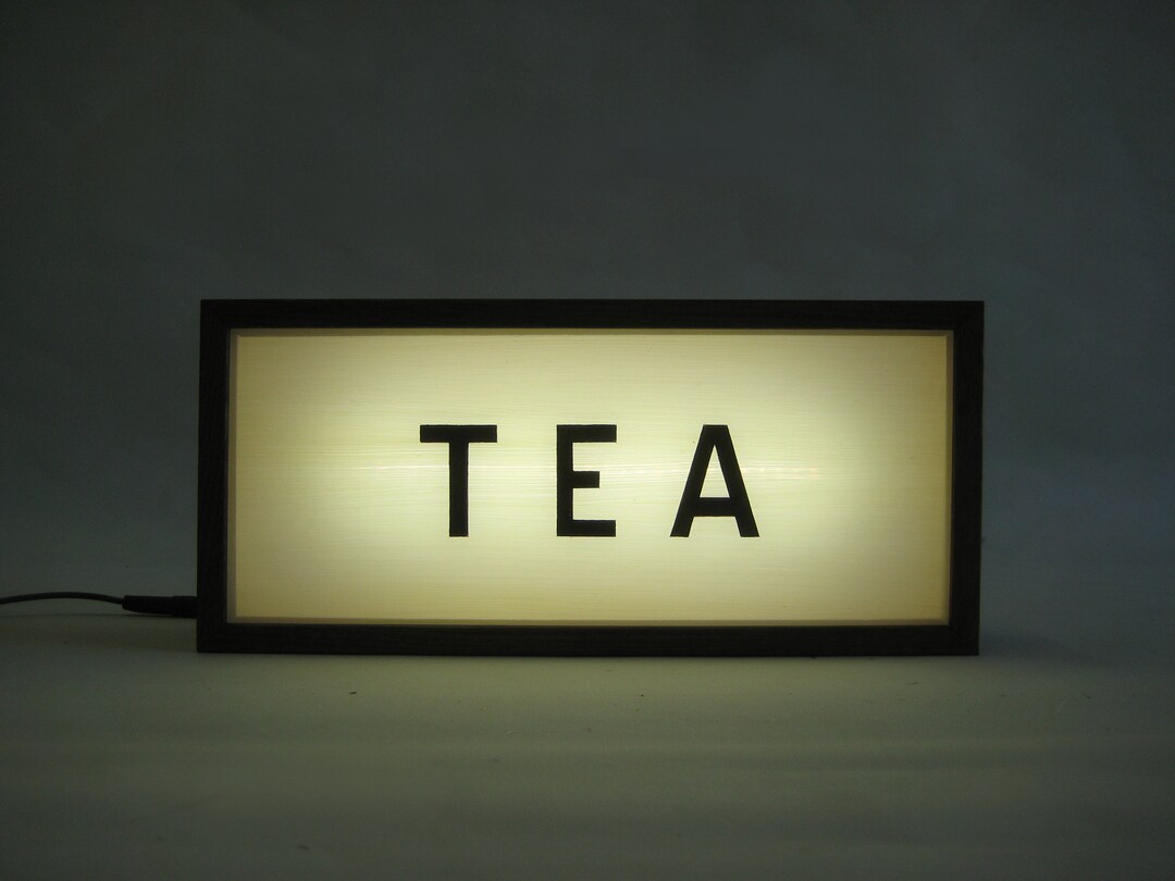 Illuminated Tea Sign Handcrafted Wooden Lightbox Hand Painted Signs ...