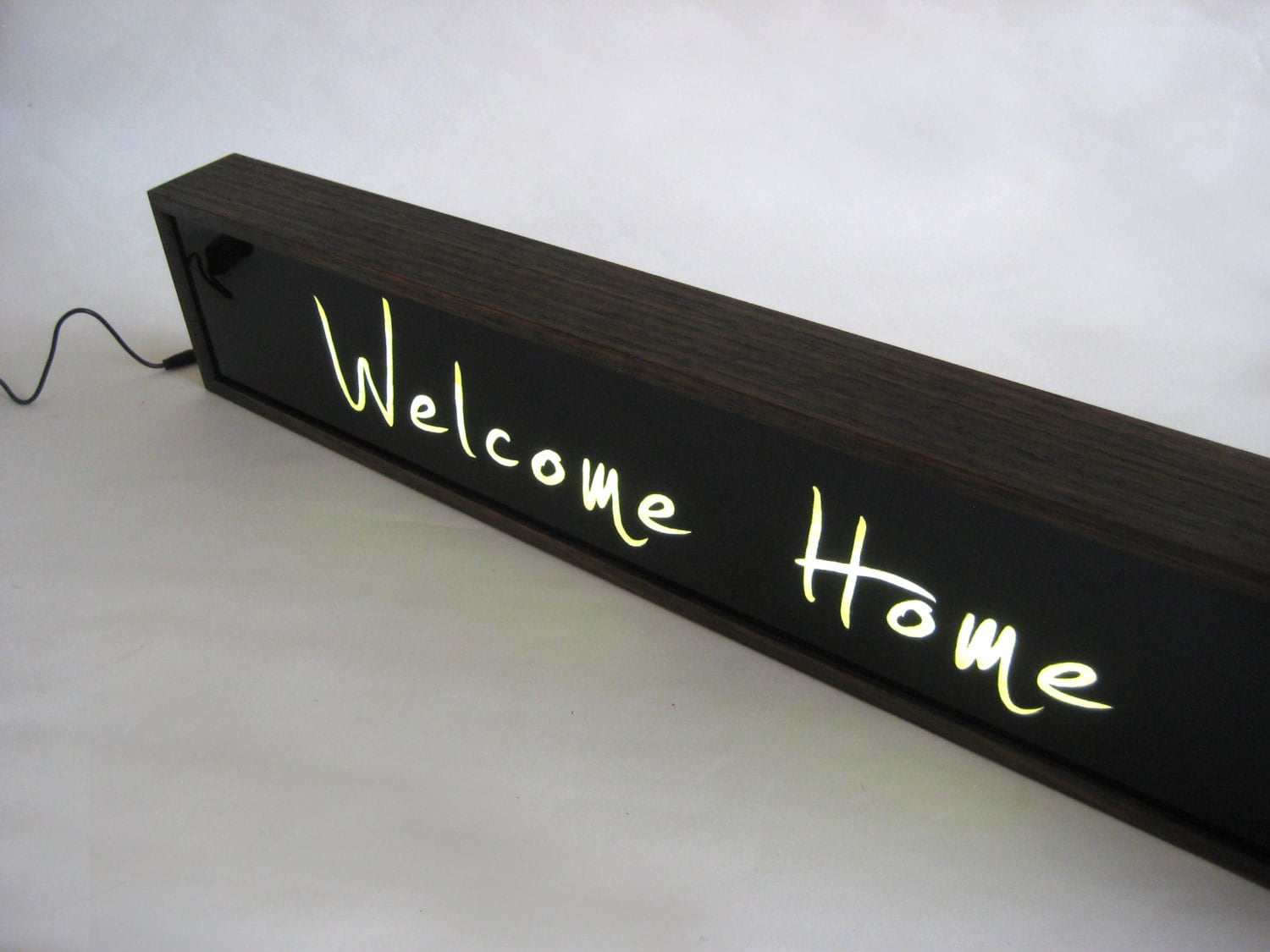 Welcome Home Sign Handcrafted Wooden Light Box, Retro Style Backlit ...