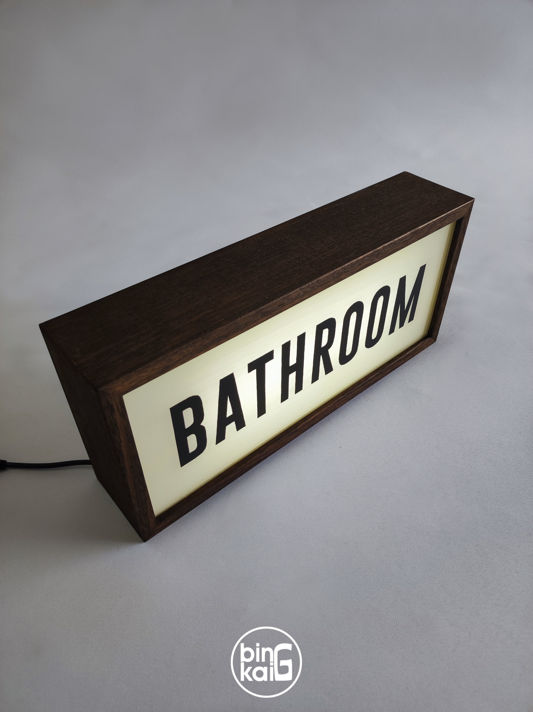 Bathroom Lightbox Sign, Retro Lighted Restroom Signs, Handcrafted ...