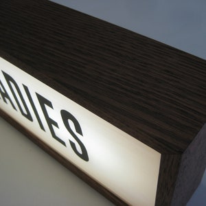 Ladies Handcrafted Wooden Light Box Sign, Restaurant Restroom Sign With ...