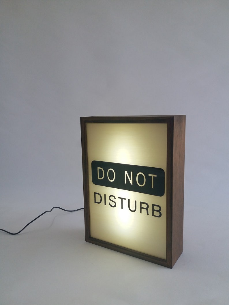 Do Not Disturb Sign Wooden Lightbox for Silent Reading Zone, Quiet ...