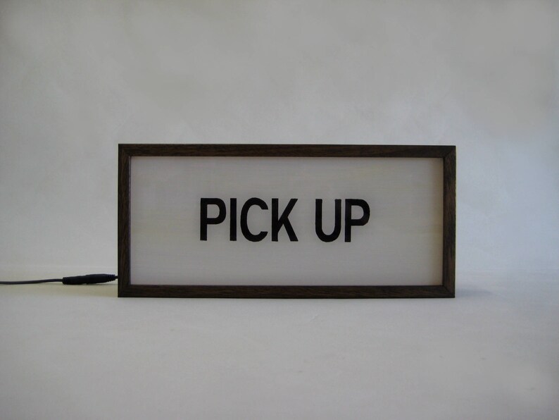 PICK UP Sign Handcrafted Wooden Light Box Sign Hand Painted - Etsy