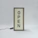 Vertical Open Sign Light, Handcrafted Wooden Lightbox, Unique ...