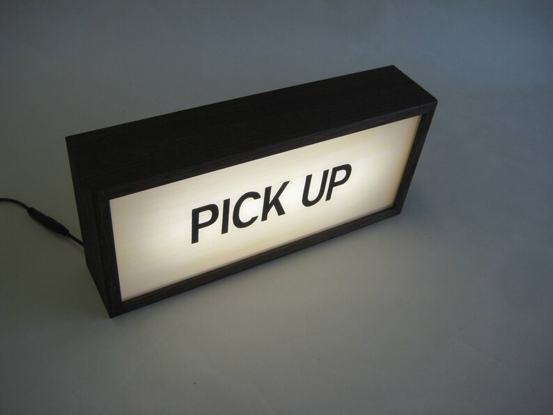 PICK UP Sign Handcrafted Wooden Light Box Sign, Hand Painted Light up ...