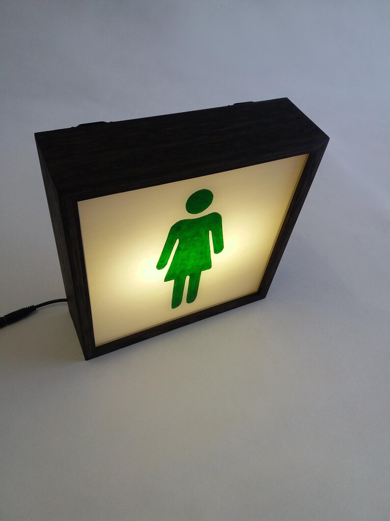 Men's Restroom Sign, Handcrafted Square Wooden Frame, Hand-painted ...