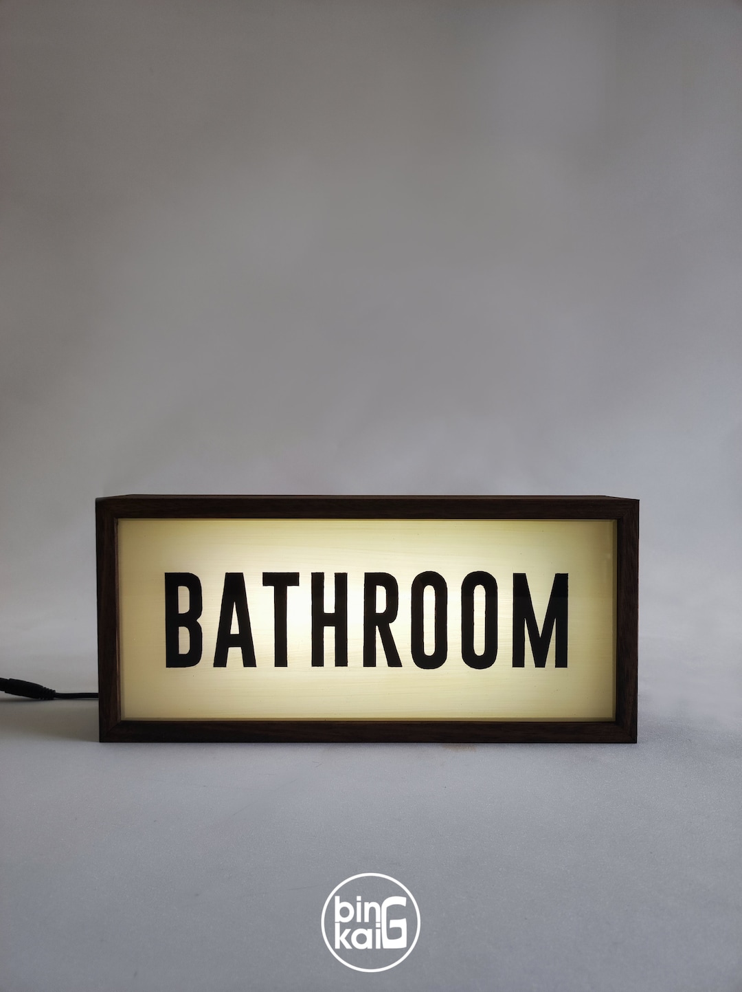 Bathroom Lightbox Sign, Retro Lighted Restroom Signs, Handcrafted ...