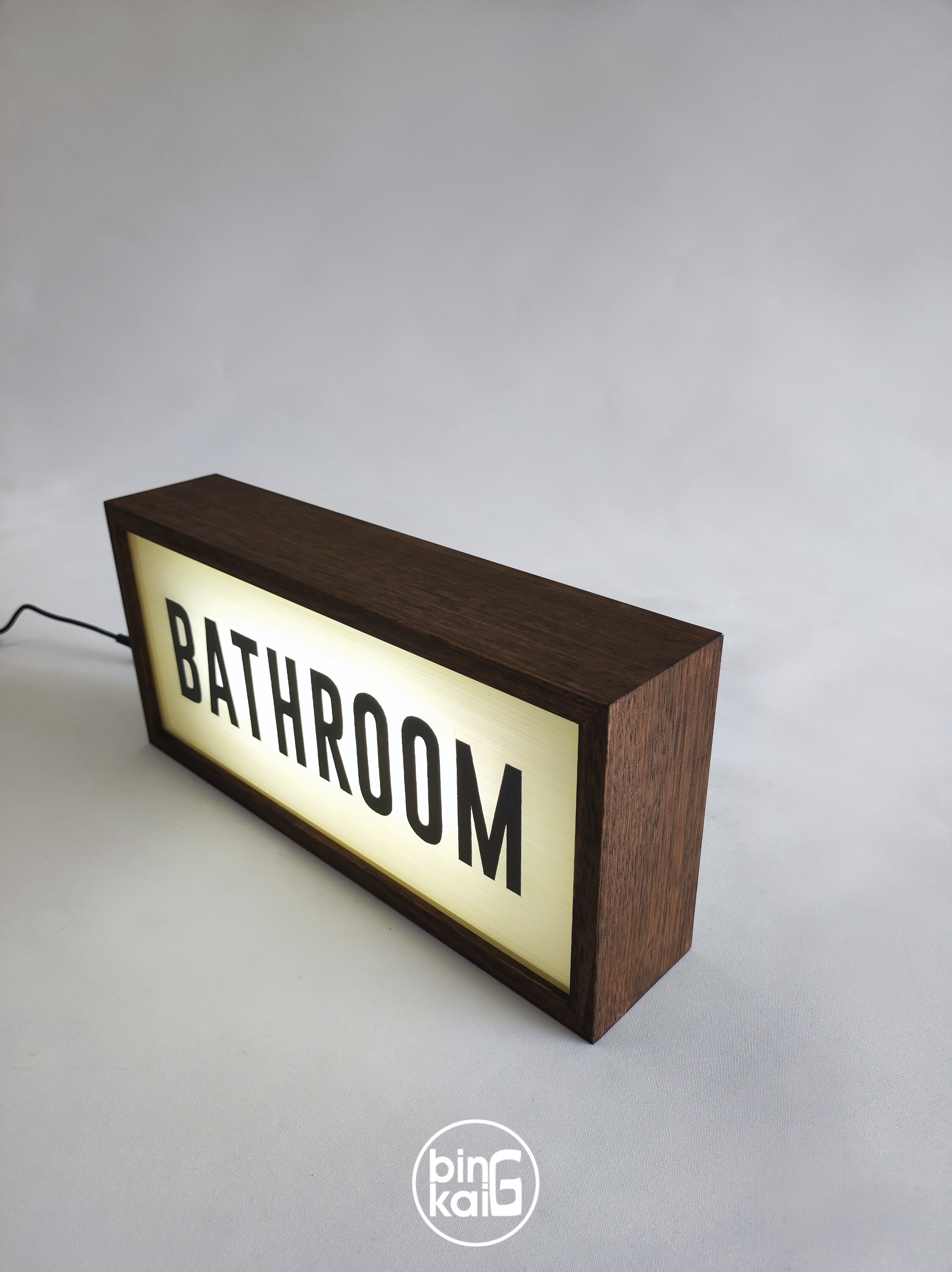 Bathroom Lightbox Sign, Retro Lighted Restroom Signs, Handcrafted ...