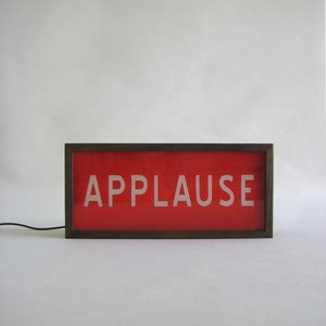 Red APPLAUSE Sign in Wooden Lightbox, Retro Wooden Lighted Hand Painted ...