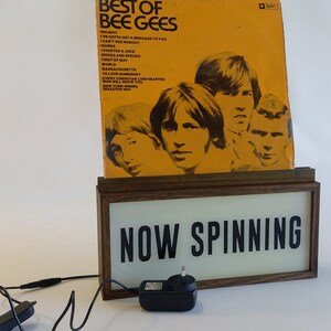 Now Spinning Record Stand With Lightbox Sign, Hand-crafted Vinyl Record ...
