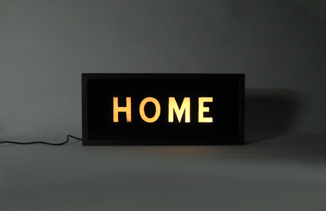 Lighted Home Sign, Handcrafted Wooden Light Box Hand Painted Sign ...